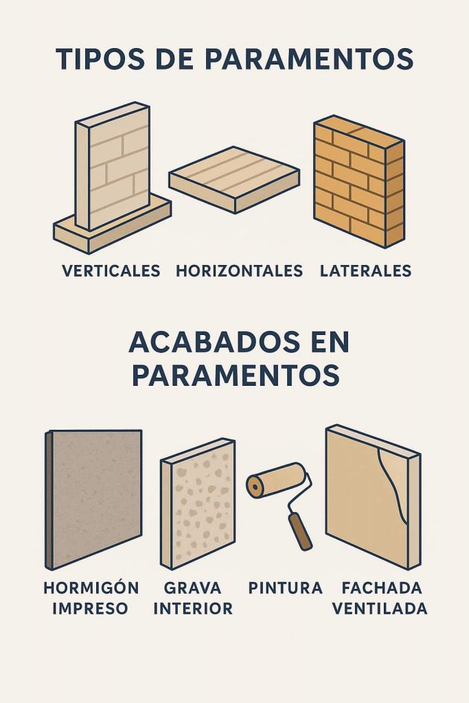 ¿Qué son los paramentos verticales en arquitectura?
